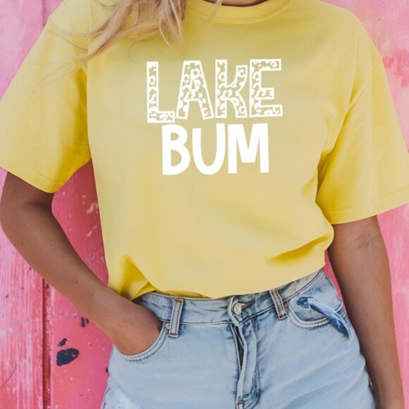 Charz Designz | Tops | Lake Bum Tee Color Mustard New Tee | Poshmark
